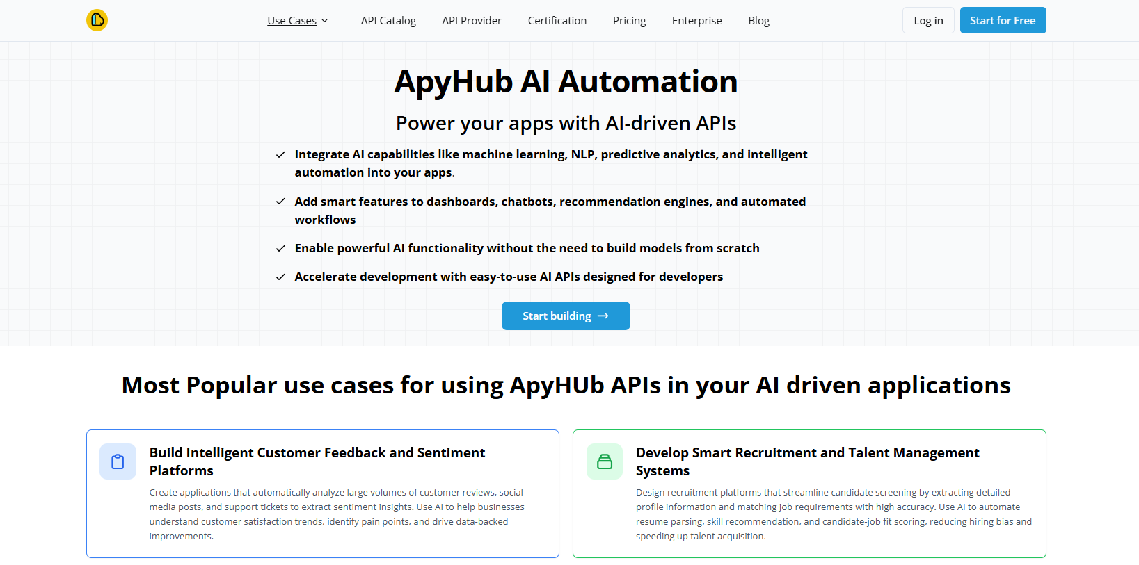 AI & Machine Learning APIs | Intelligent Automation for Developers - ApyHub