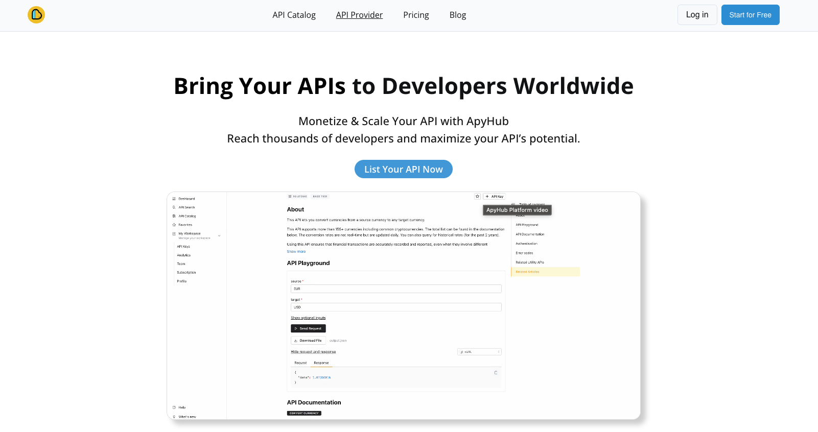 Publish Your API on ApyHub | Reach Developers & Grow Usage - ApyHub
